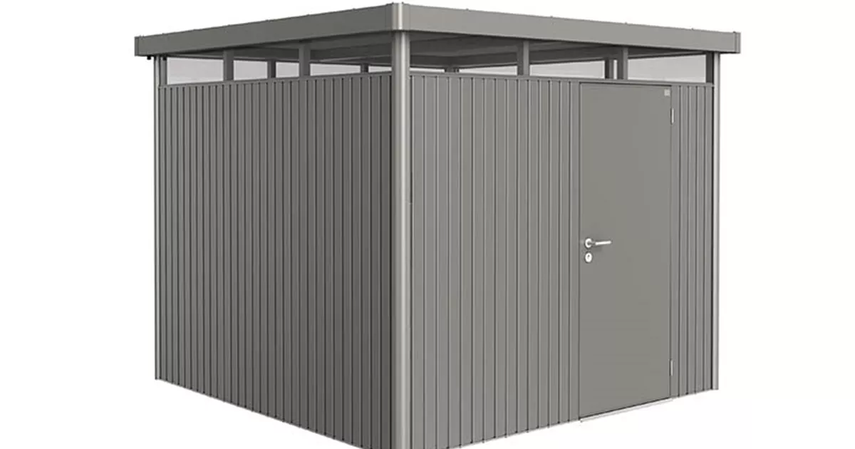 Gerätehaus HighLine H4 quarzgrau mit Standardtür - Bellaflora