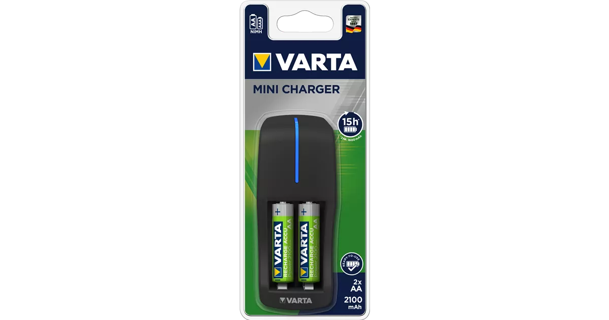 VARTA Mini Charger AA, 2 Stück, 2100mAh - Bellaflora